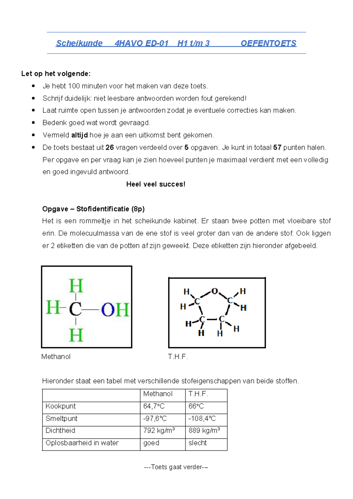 2021 oefentoets SE01 H4 - Scheikunde 4HAVO ED-01 H1 t/m 3 OEFENTOETS ...