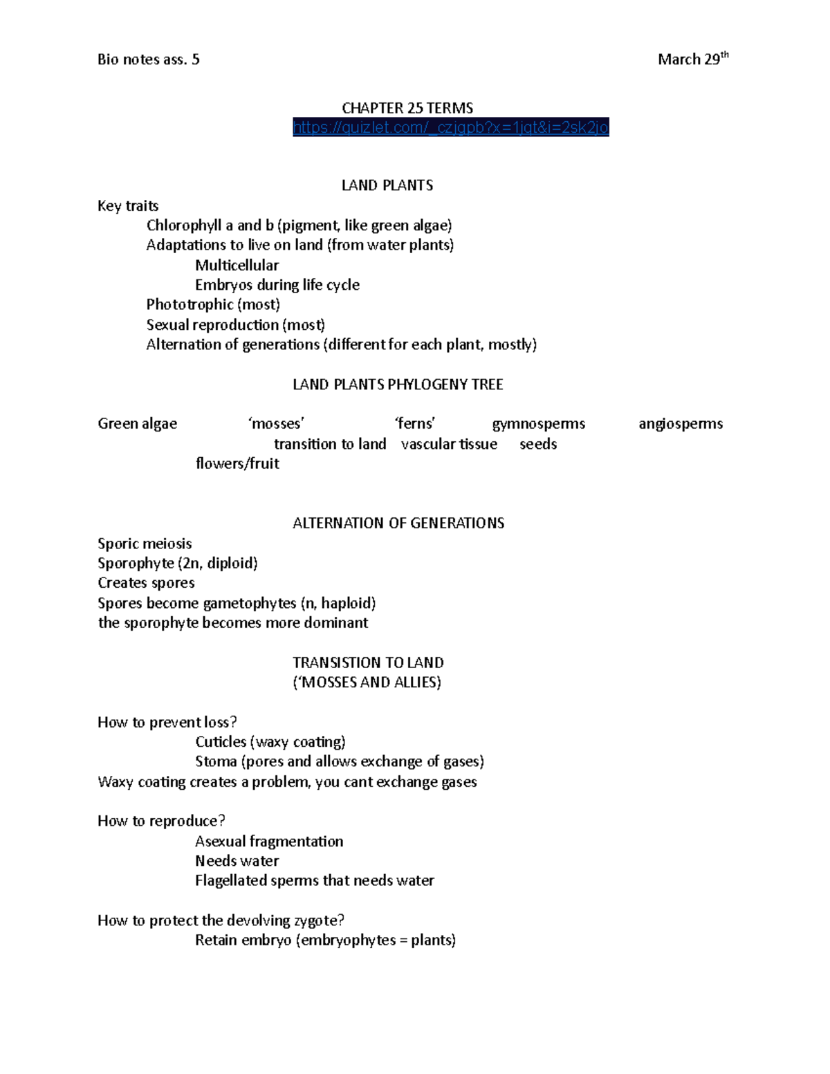 Bio test 5 notes - Has flashcards in them and talks about the ...