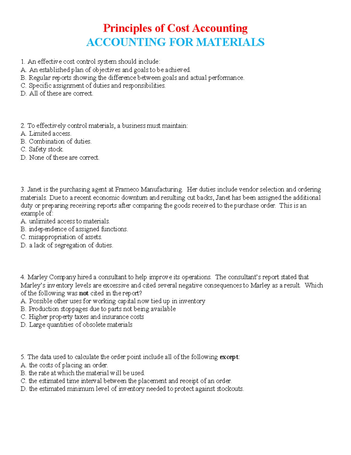 Principles of Cost Accounting - Principles of Cost Accounting ...