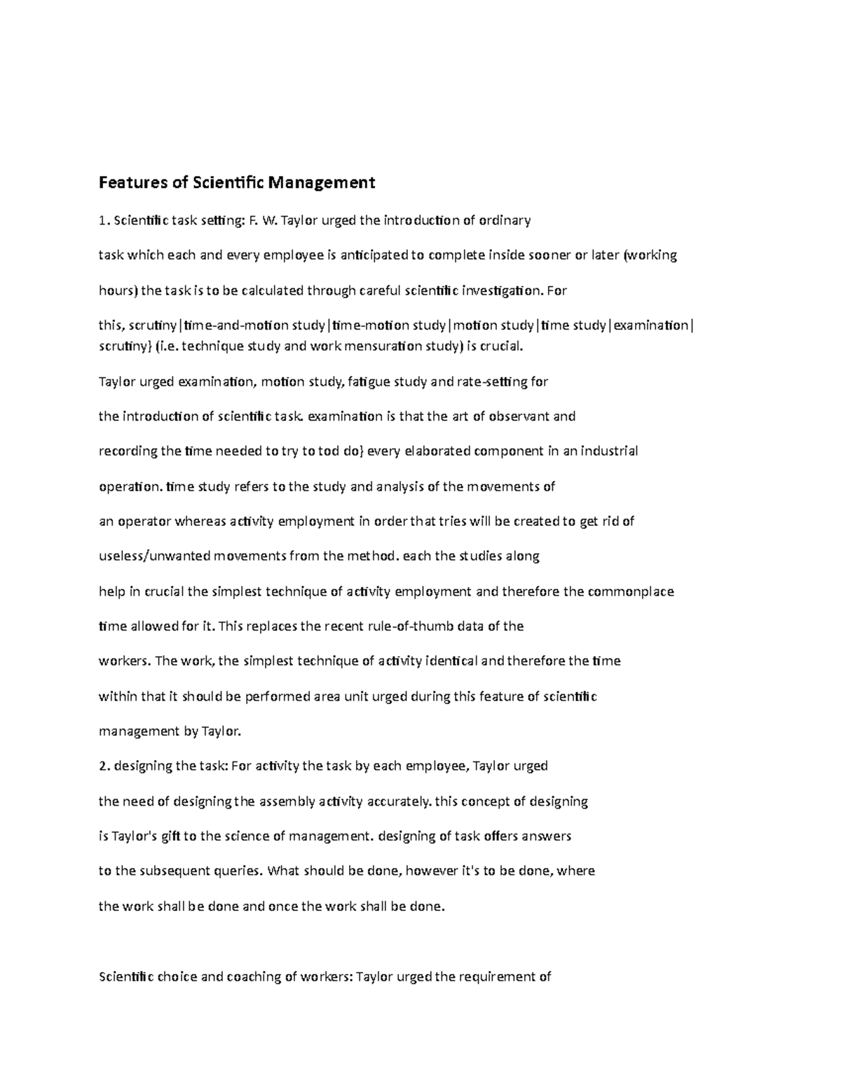 Features of Scientific Management.docx - Features of Scientific ...