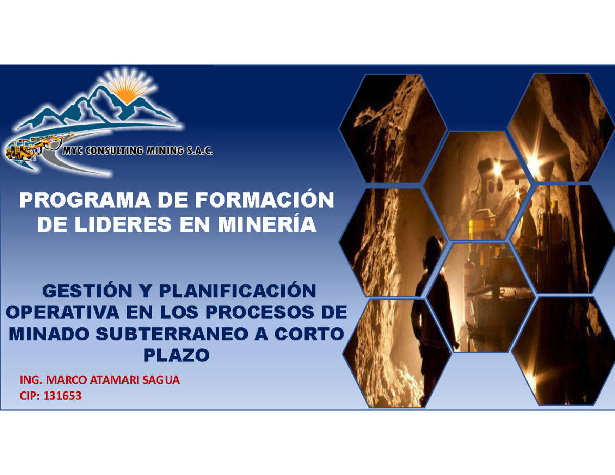 Sesion 1 - diapositivas - PROGRAMA DE FORMACI”N DE LIDERES EN MINERÕA GESTI”N Y PLANIFICACI”N ...
