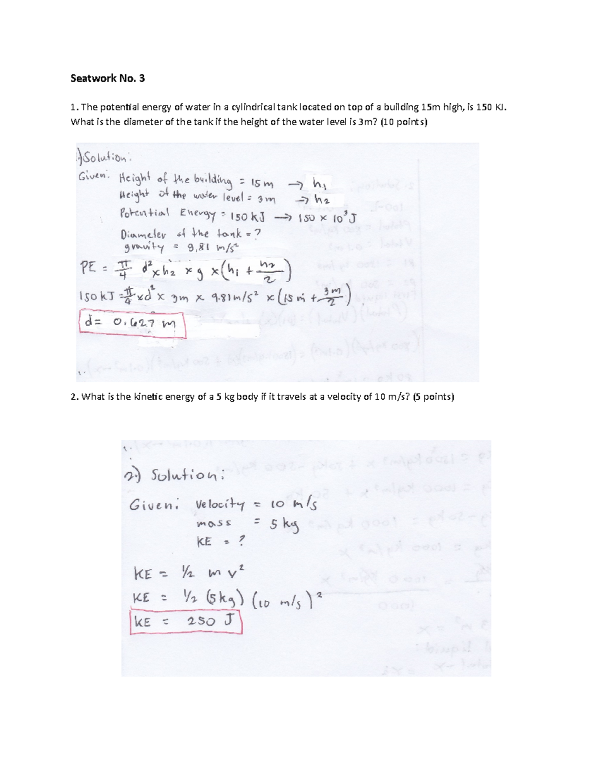 HW-3 - practice problem with solution - Seatwork No. 3 1. The potential ...