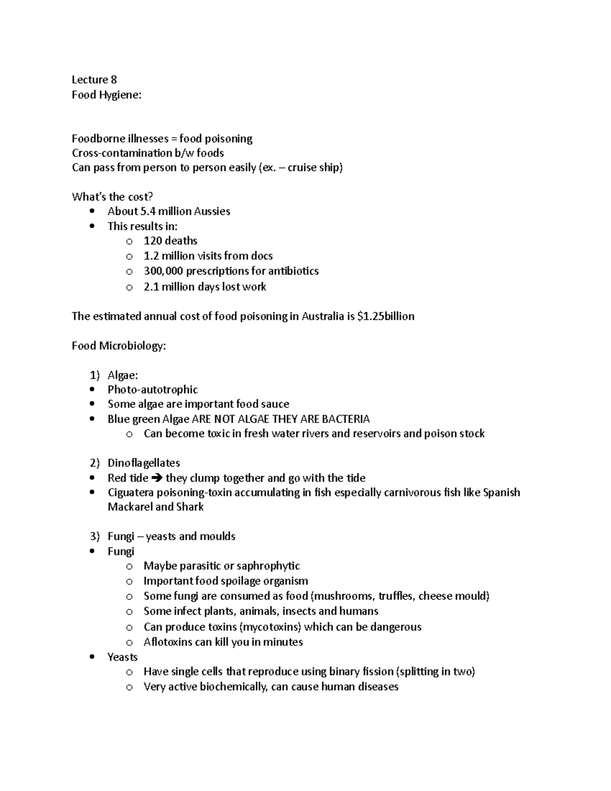 Lecture 8 - Lecture 8 Food Hygiene: Foodborne illnesses = food ...