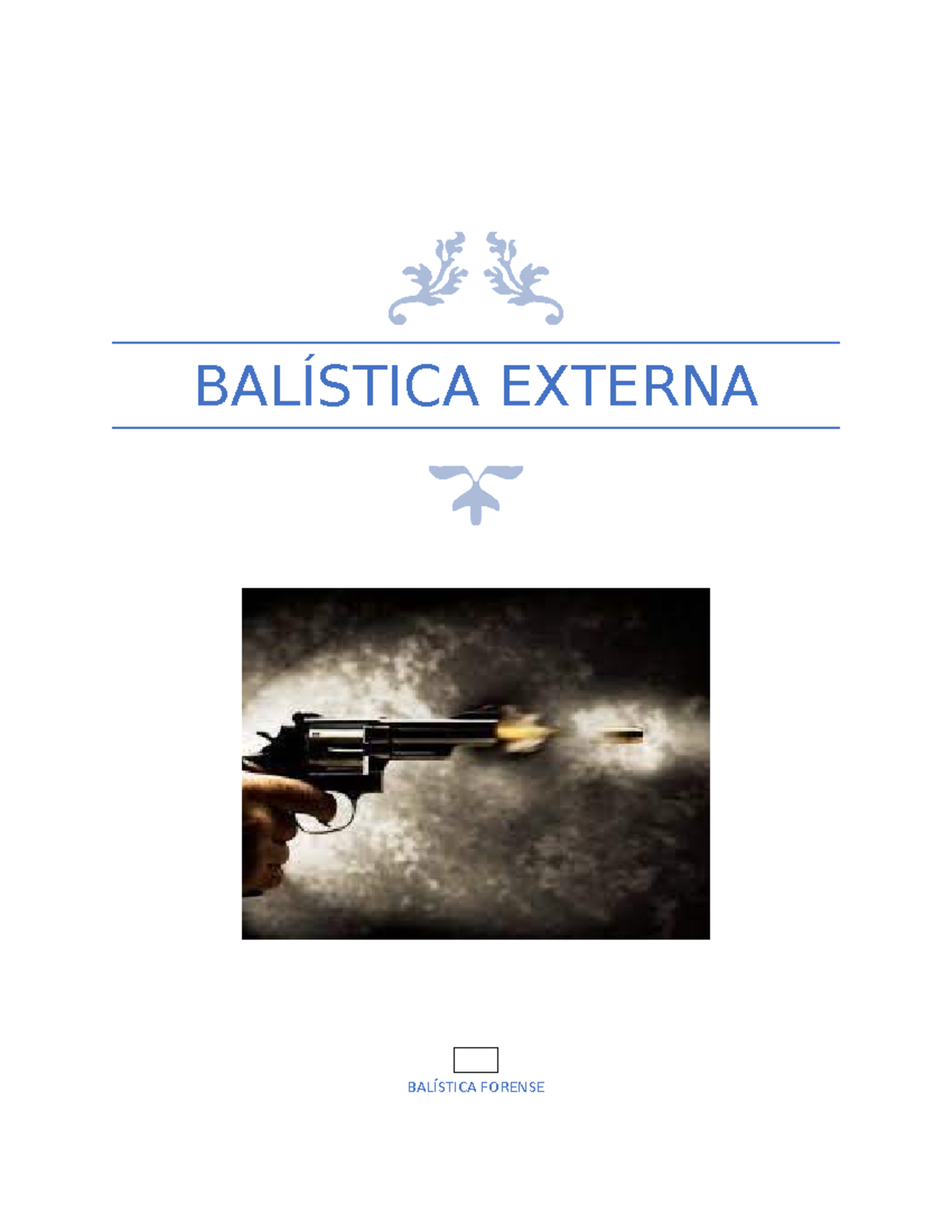 Ensayo DE Balistica Externa - BALÍSTICA EXTERNA BALÍSTICA FORENSE ...