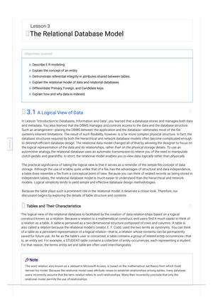 Lesson 5 Normalization -u Certify - Lesson 5 Normalization Objectives ...