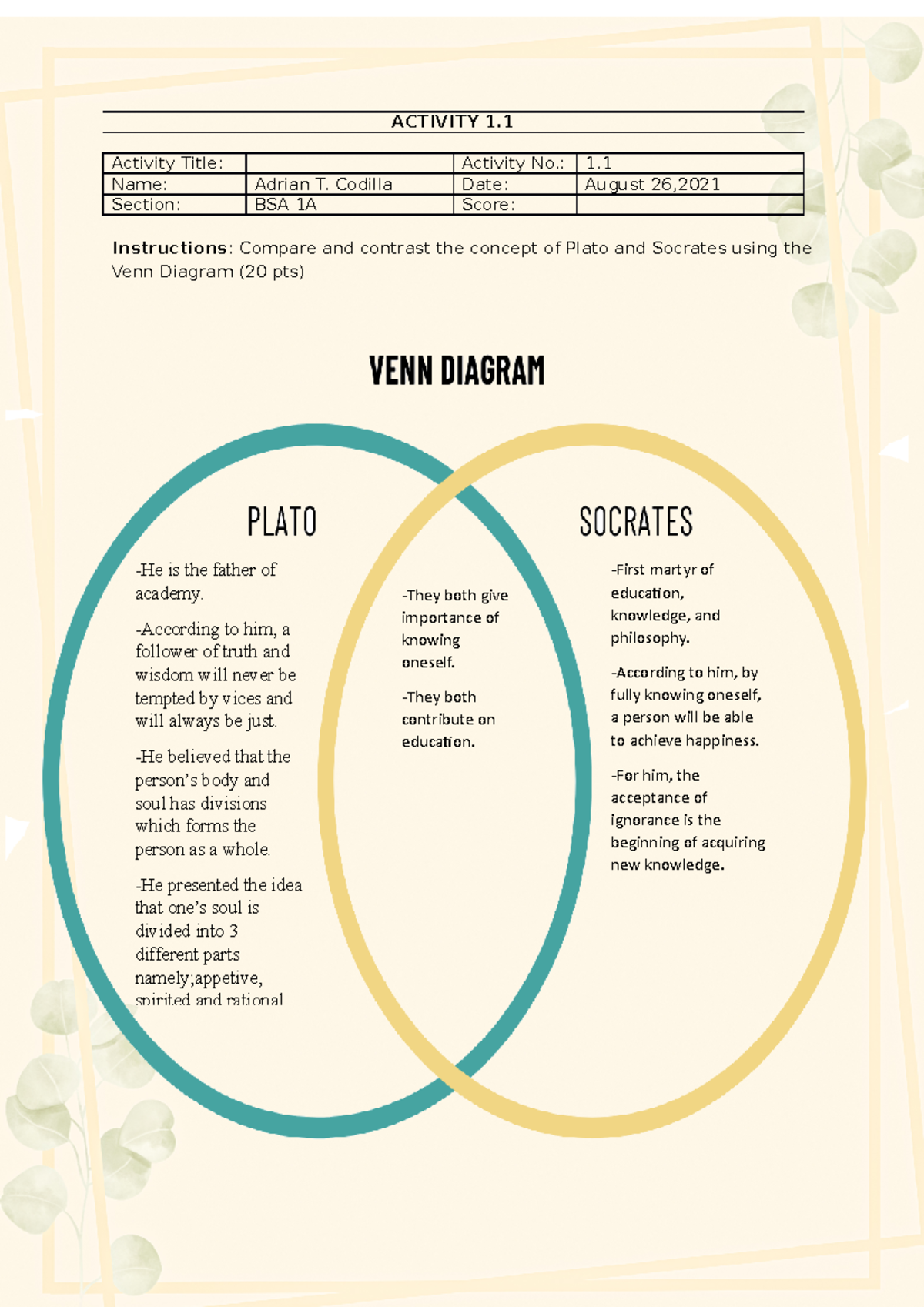 Adrian Codilla - 1. The Self From A Philosophical Perspective Act ...