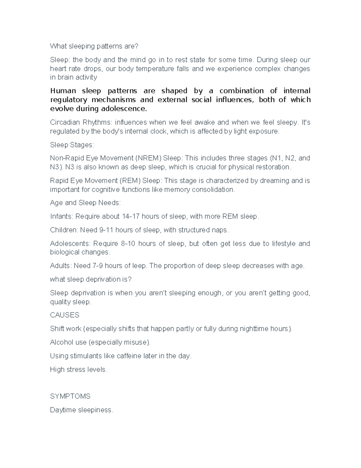 What sleeping patterns are - What sleeping patterns are? Sleep: the ...