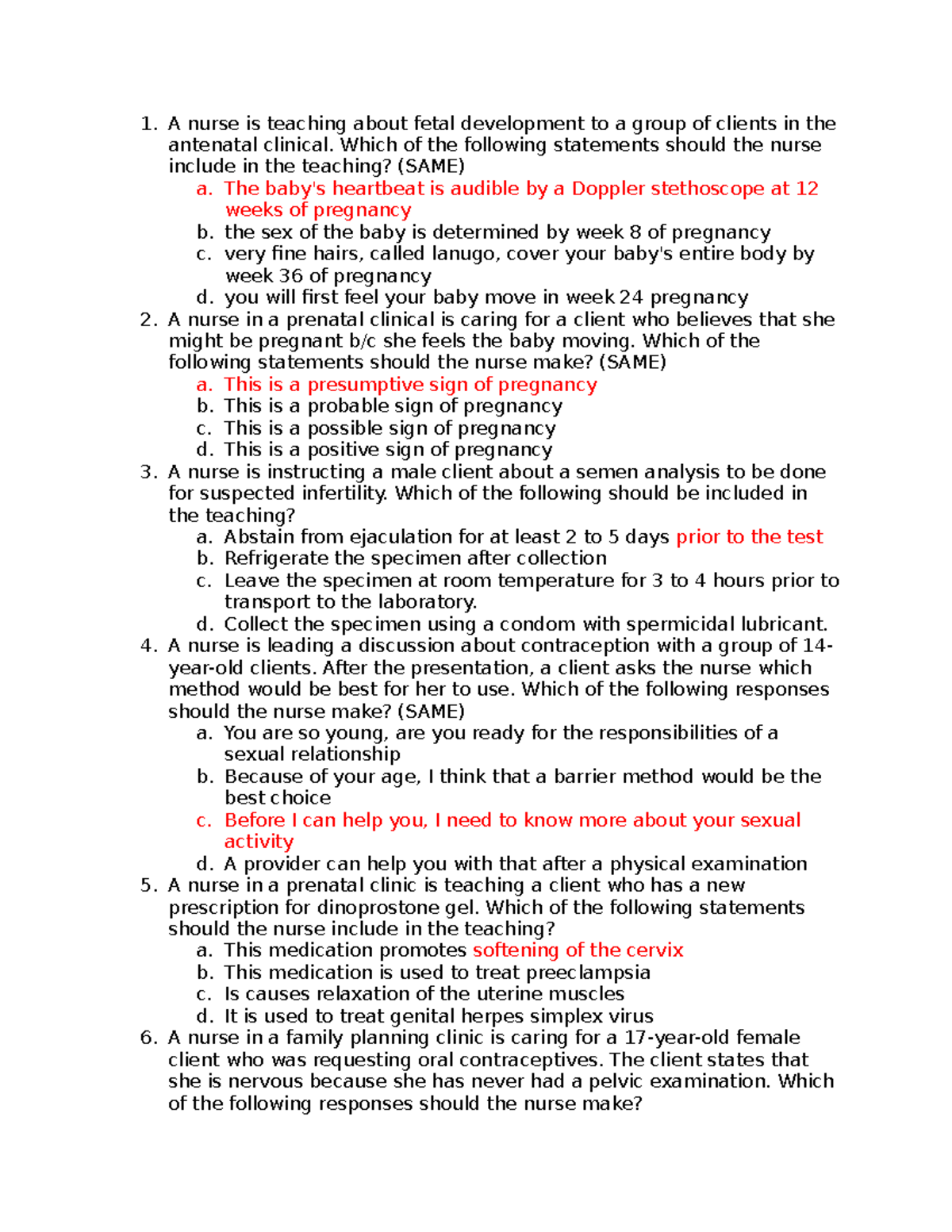 OB quiz #2 - notes - A nurse is teaching about fetal development to a ...