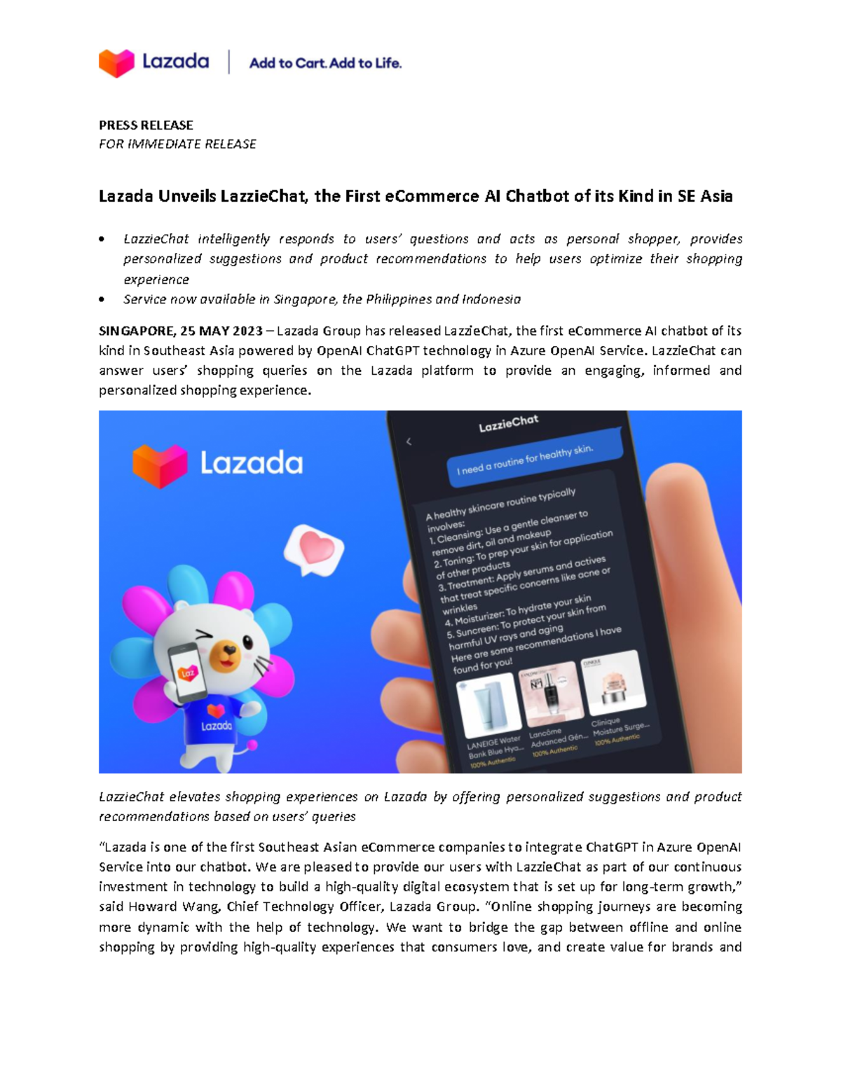 Lazada -press-release - PRESS RELEASE FOR IMMEDIATE RELEASE Lazada ...