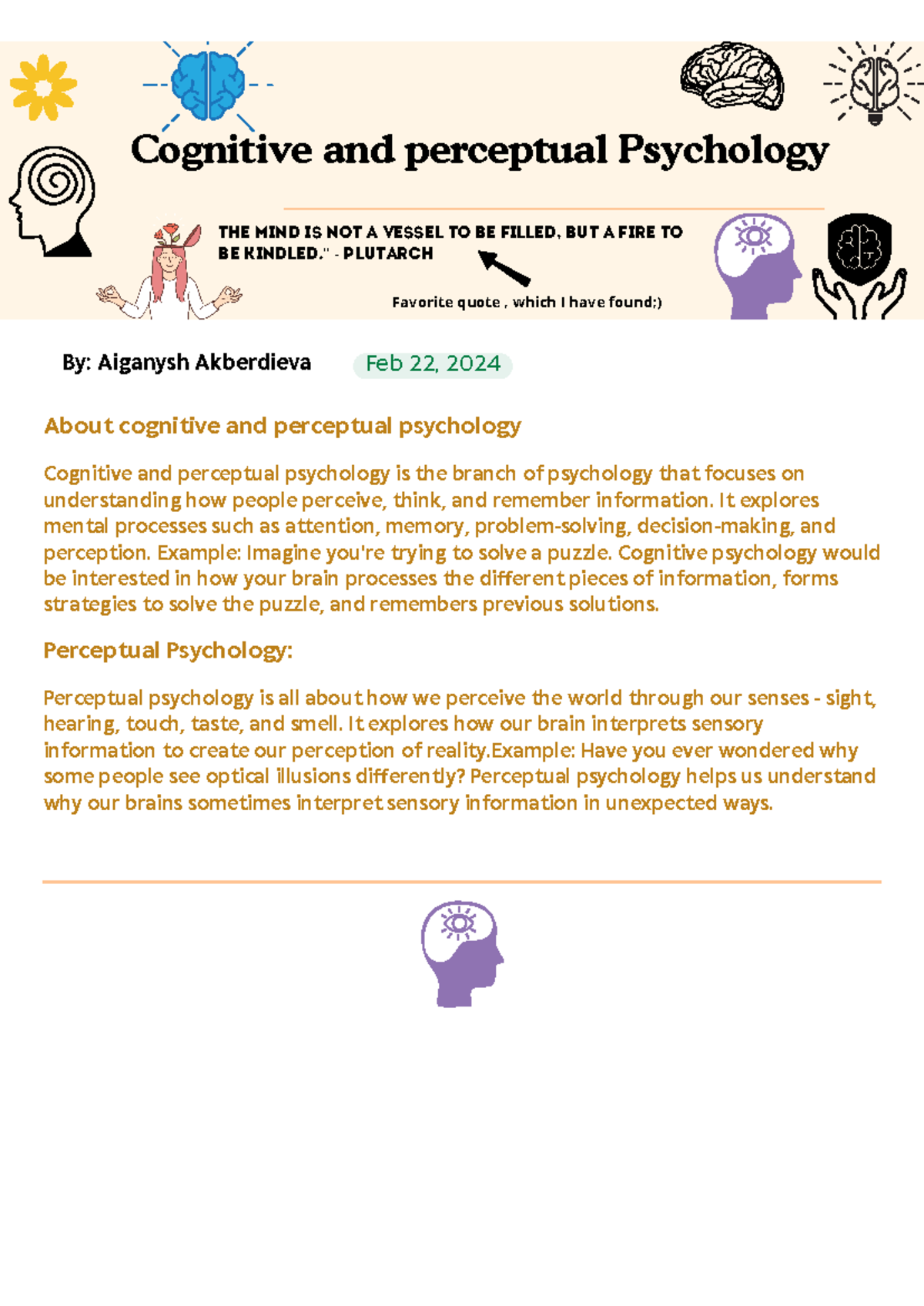 Cognitive - About cognitive and perceptual psychology Cognitive and ...