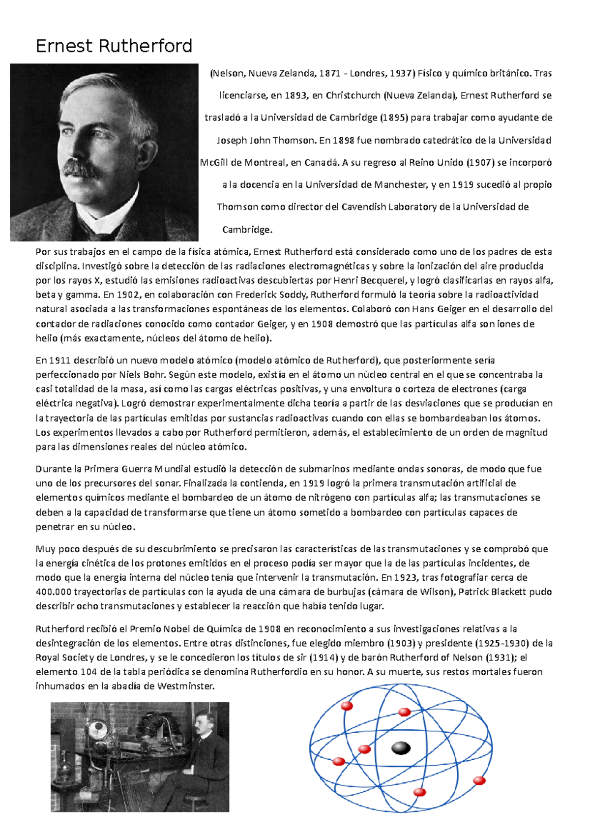 Ernest Rutherford - les ayudara - Ernest Rutherford (Nelson, Nueva ...