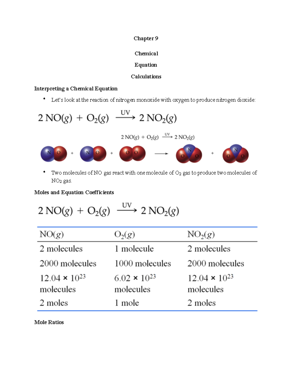 Chapter 9Chemical Equation Calculations - Chapter 9 Chemical Equation ...