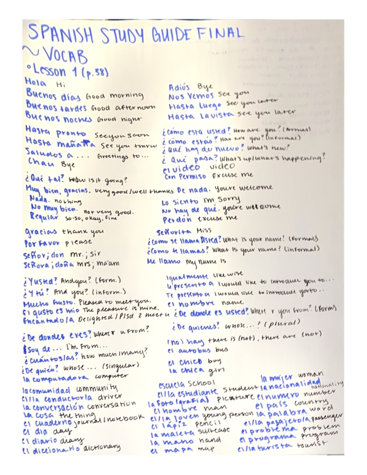 Spanish 1 final review - Portales 1e Student Edition (LL) - SPN 506 ...