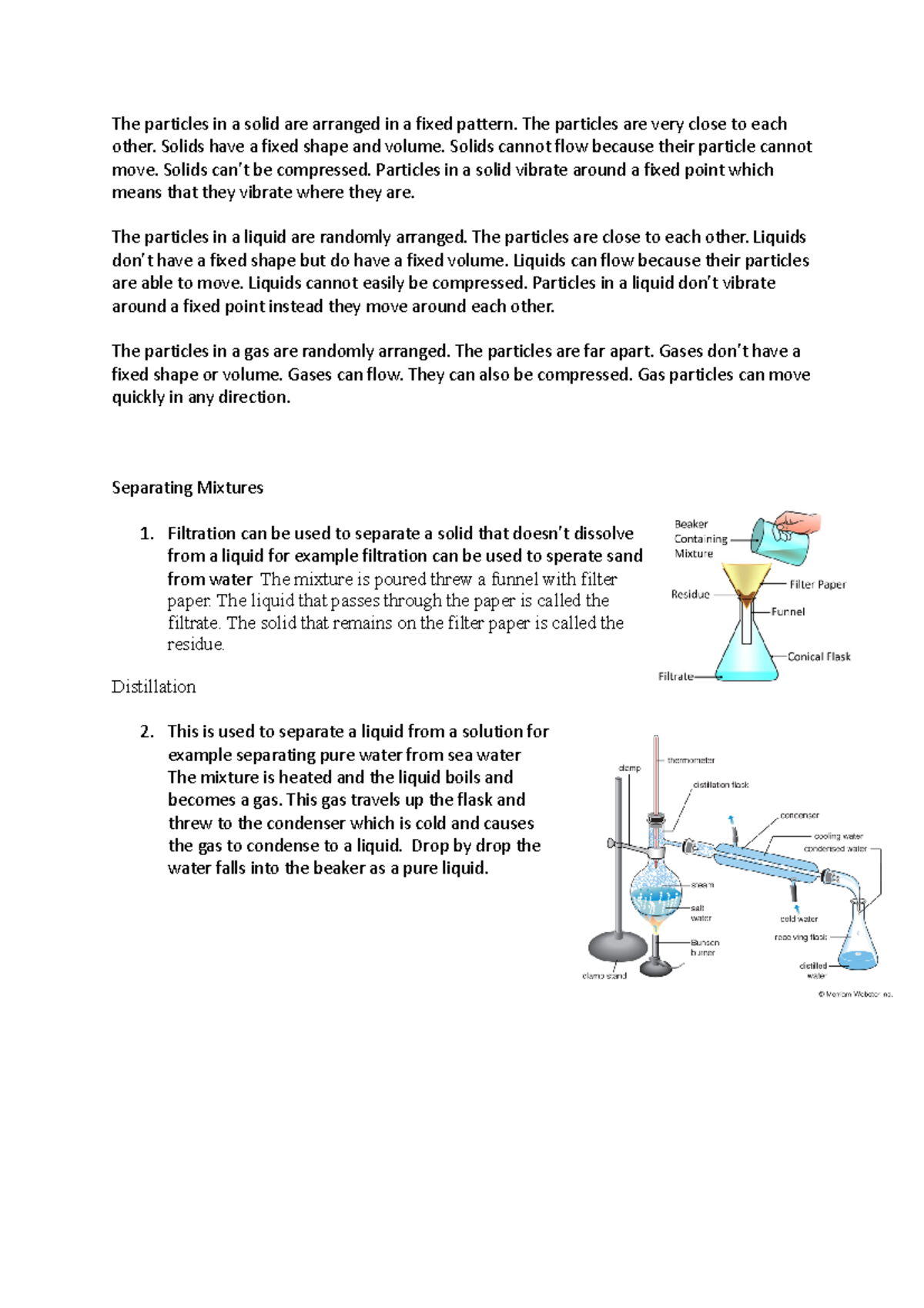 The particles in a solid are arranged in a fixed pattern - The ...