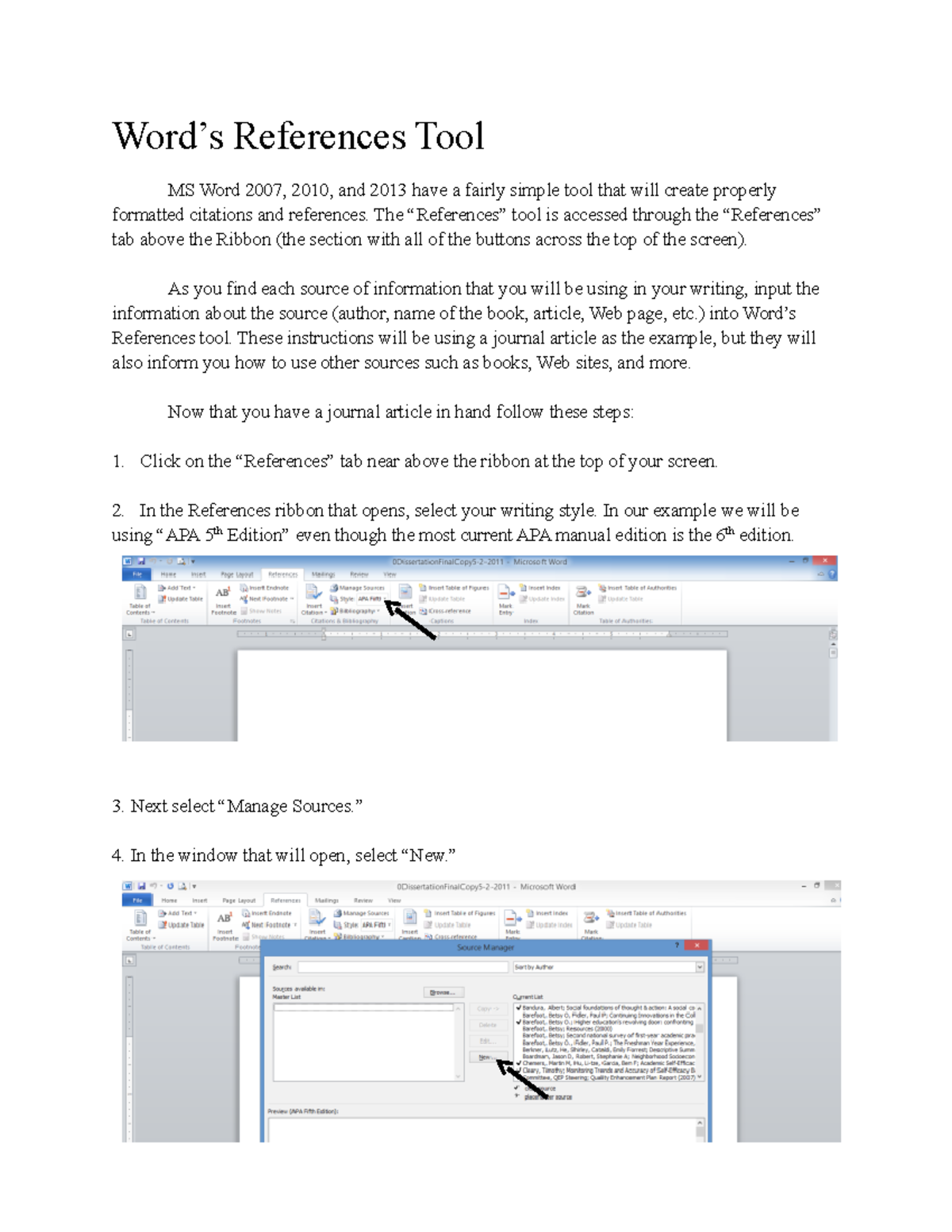 1Words References Tool - Word’s References Tool MS Word 2007, 2010, and ...