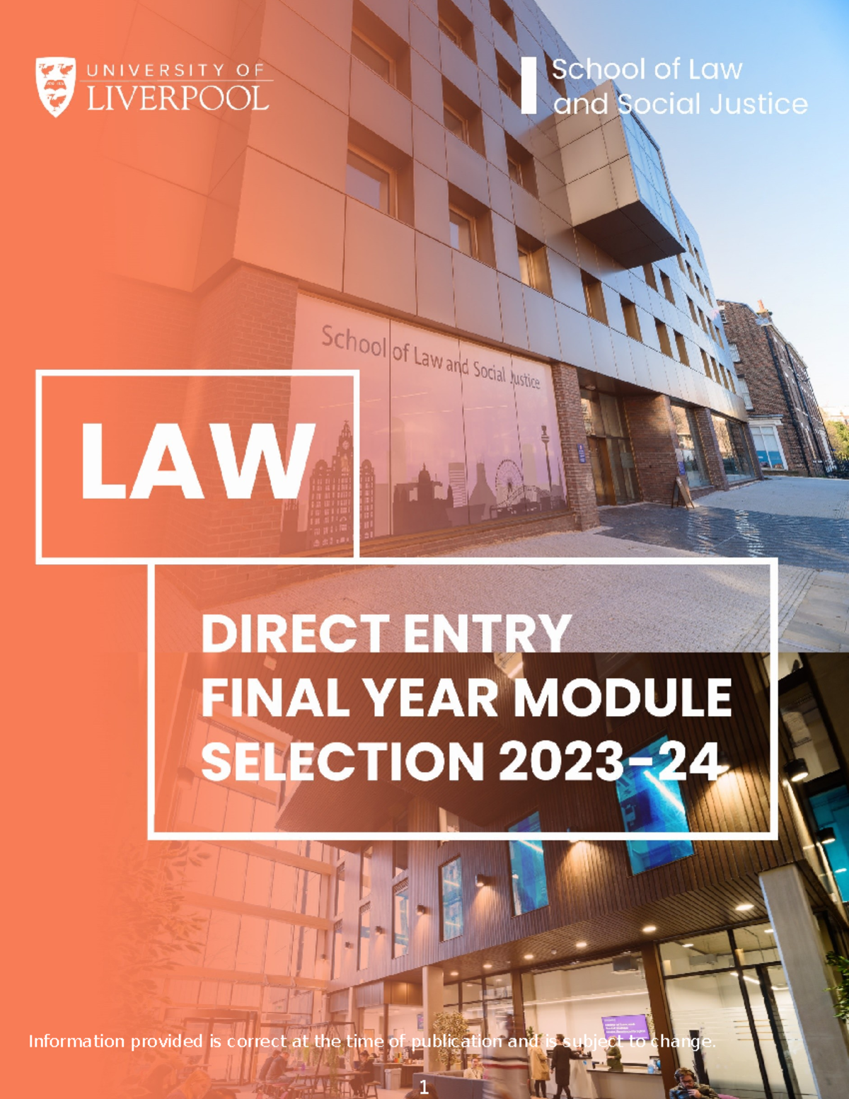 Law Direct Entry Final Year Module Guide 2023-24 - 1 Information ...