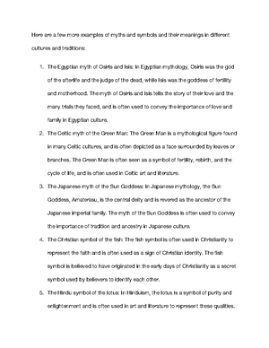 Definition of myths and symbols - Myths often involve gods or ...