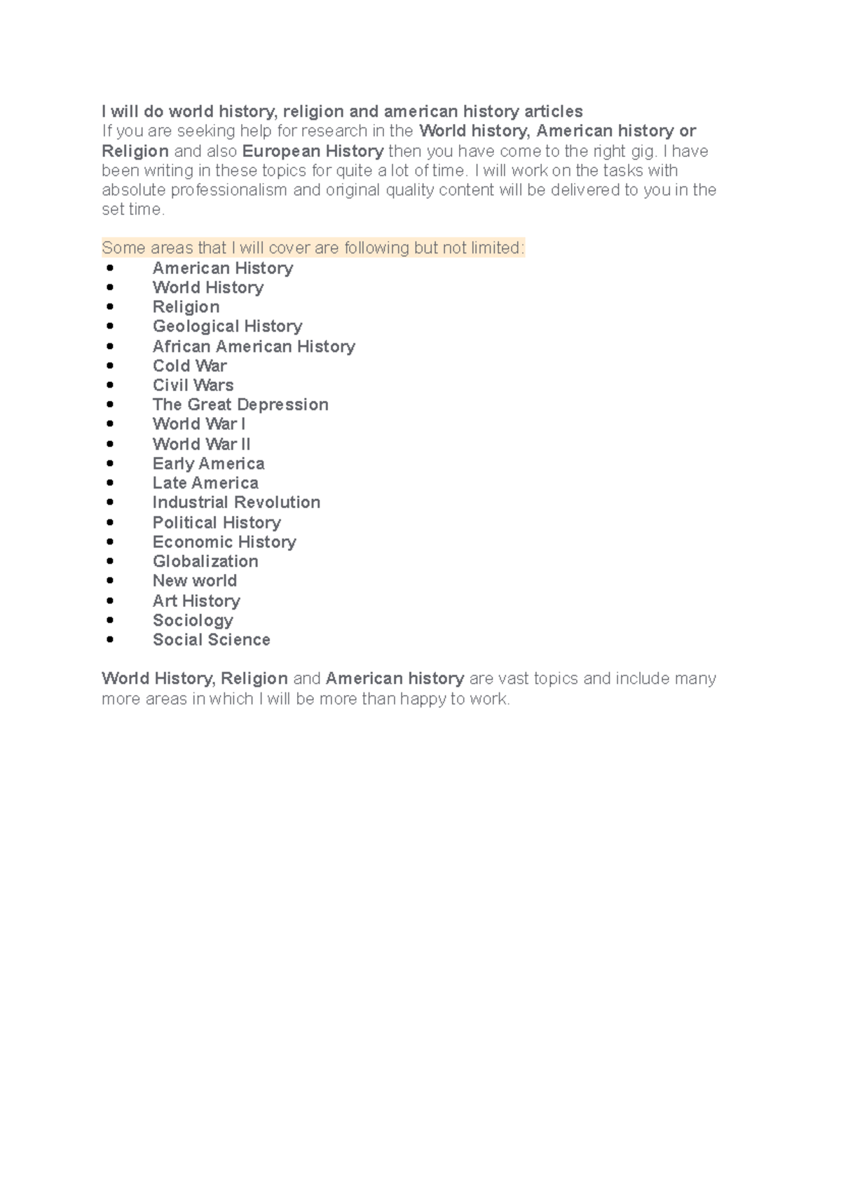 Geological History - I will do world history, religion and american ...