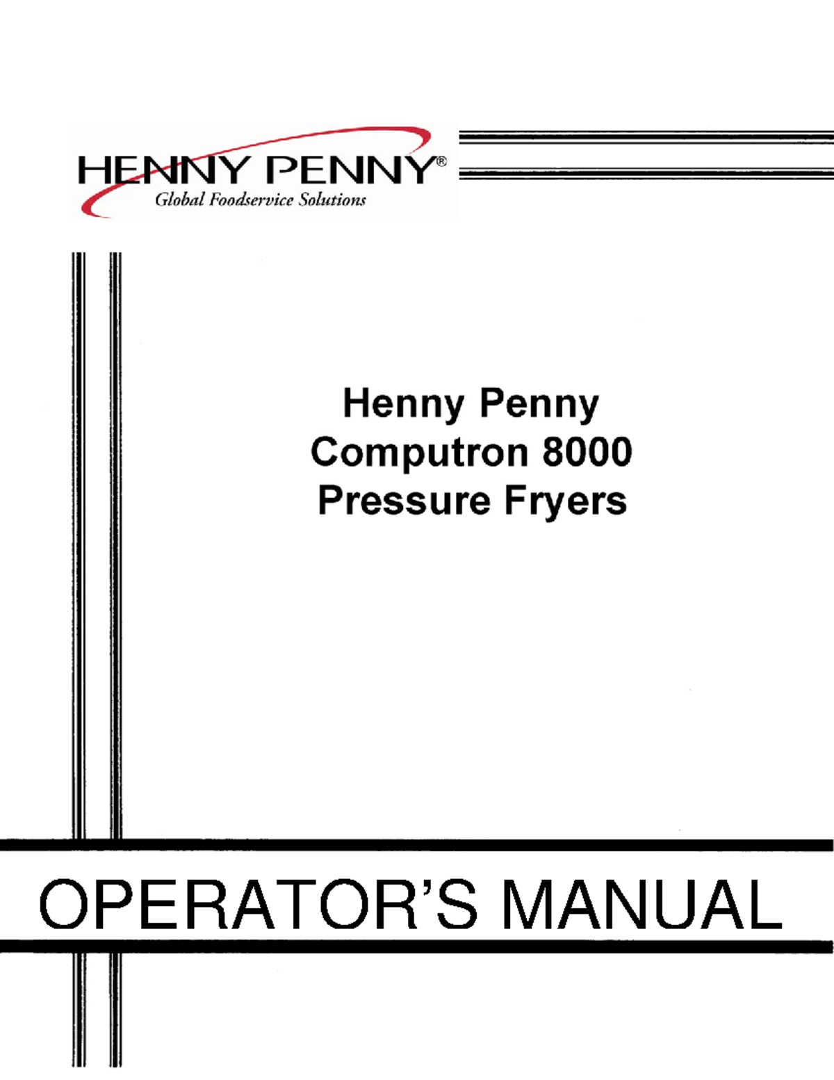 Computron 8000 iom - OPERATOR’S MANUAL TABLE OF CONTENTS 1-1. - Studocu