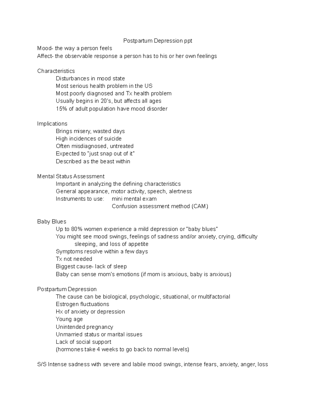Postpartum Depression ppt - Postpartum Depression ppt Mood- the way a ...