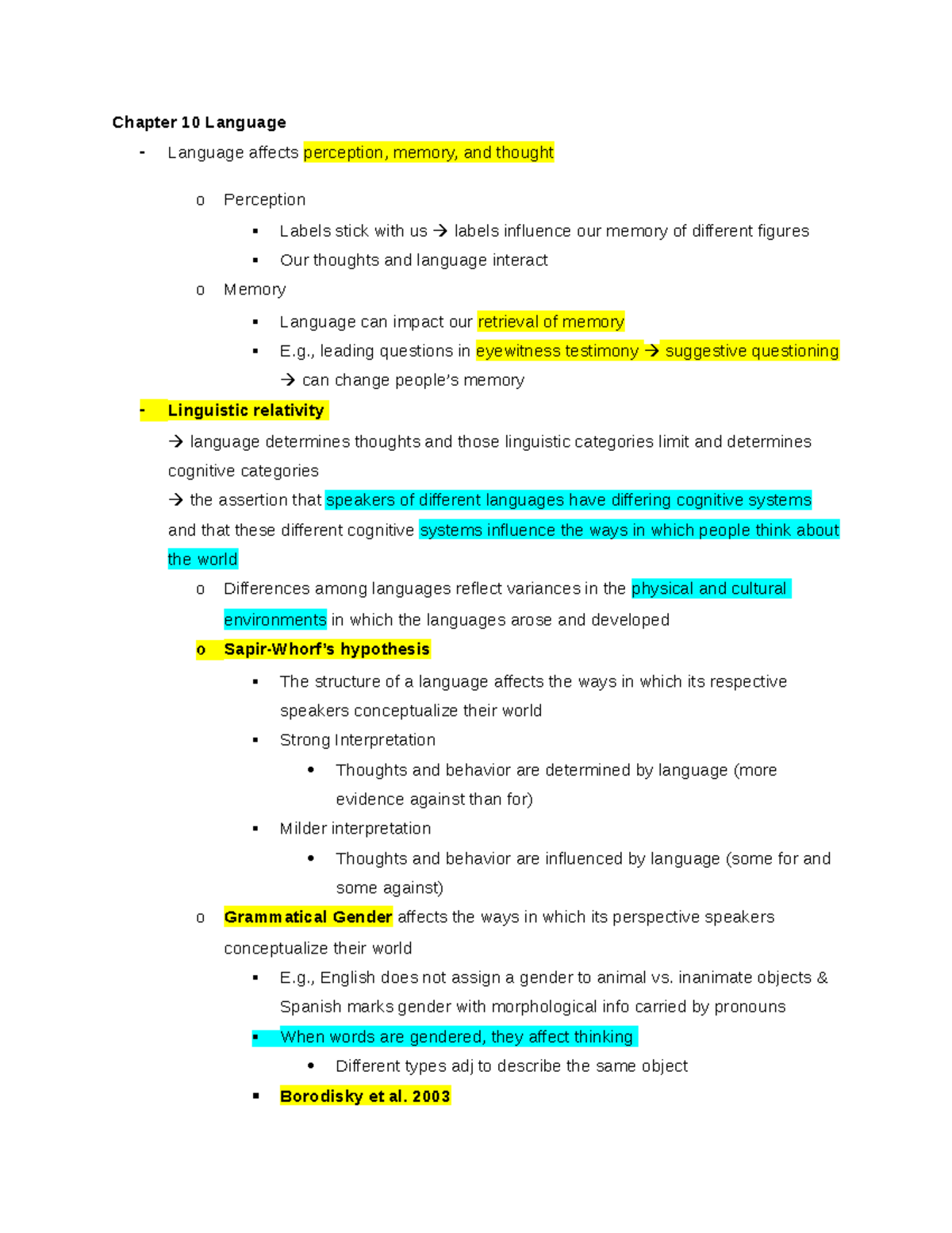 PS 336 Exam 3 Study Guide Fall 2021 - Chapter 10 Language - Language affects perception, memory ...