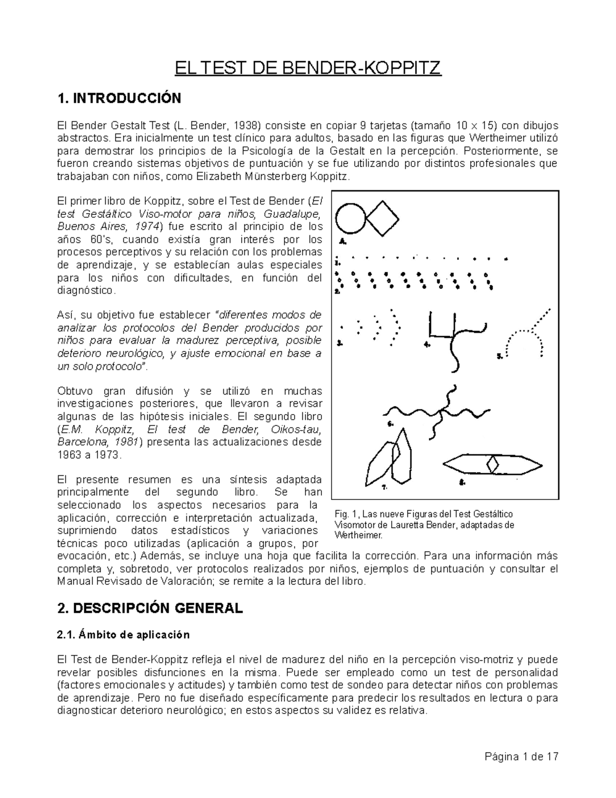 Bender-Koppitz - Manual breve - EL TEST DE BENDER-KOPPITZ 1 ...