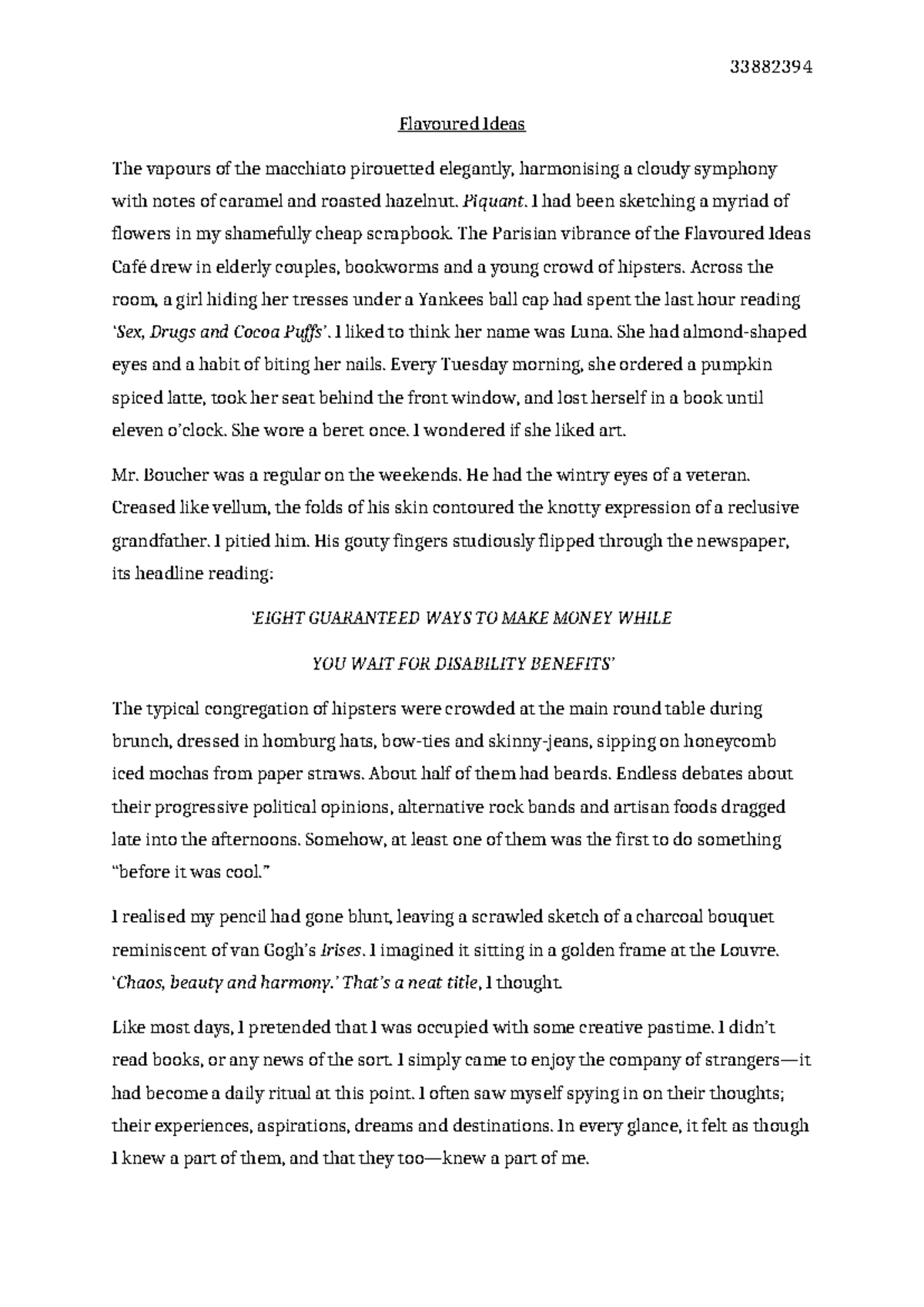 MOD C HSC Creative 11 12 - 11/12 exemplar response in trials for module ...