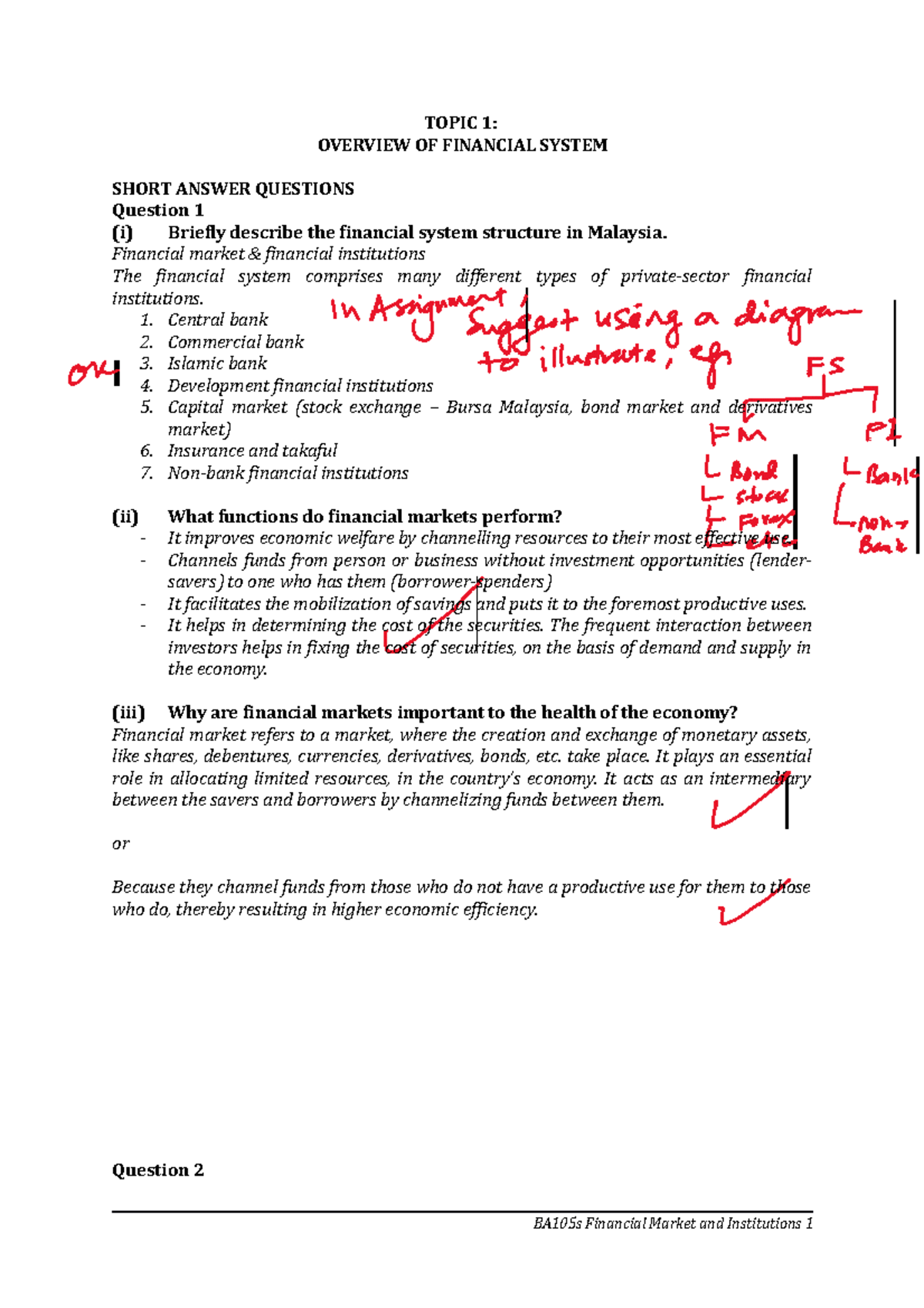 Tutorial Q (BA105s)-Topic 1 - TOPIC 1: OVERVIEW OF FINANCIAL SYSTEM ...