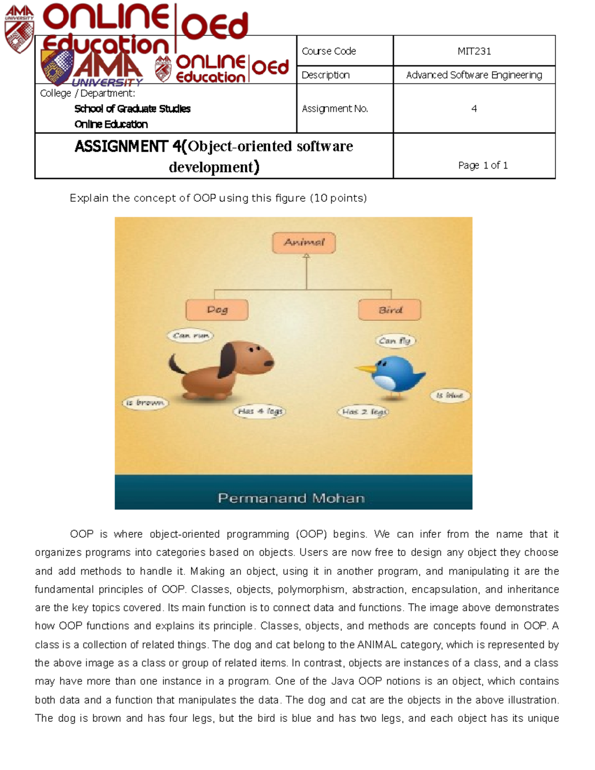 Abadpaulchristian - Assignment 004 - Course Code MIT Description ...