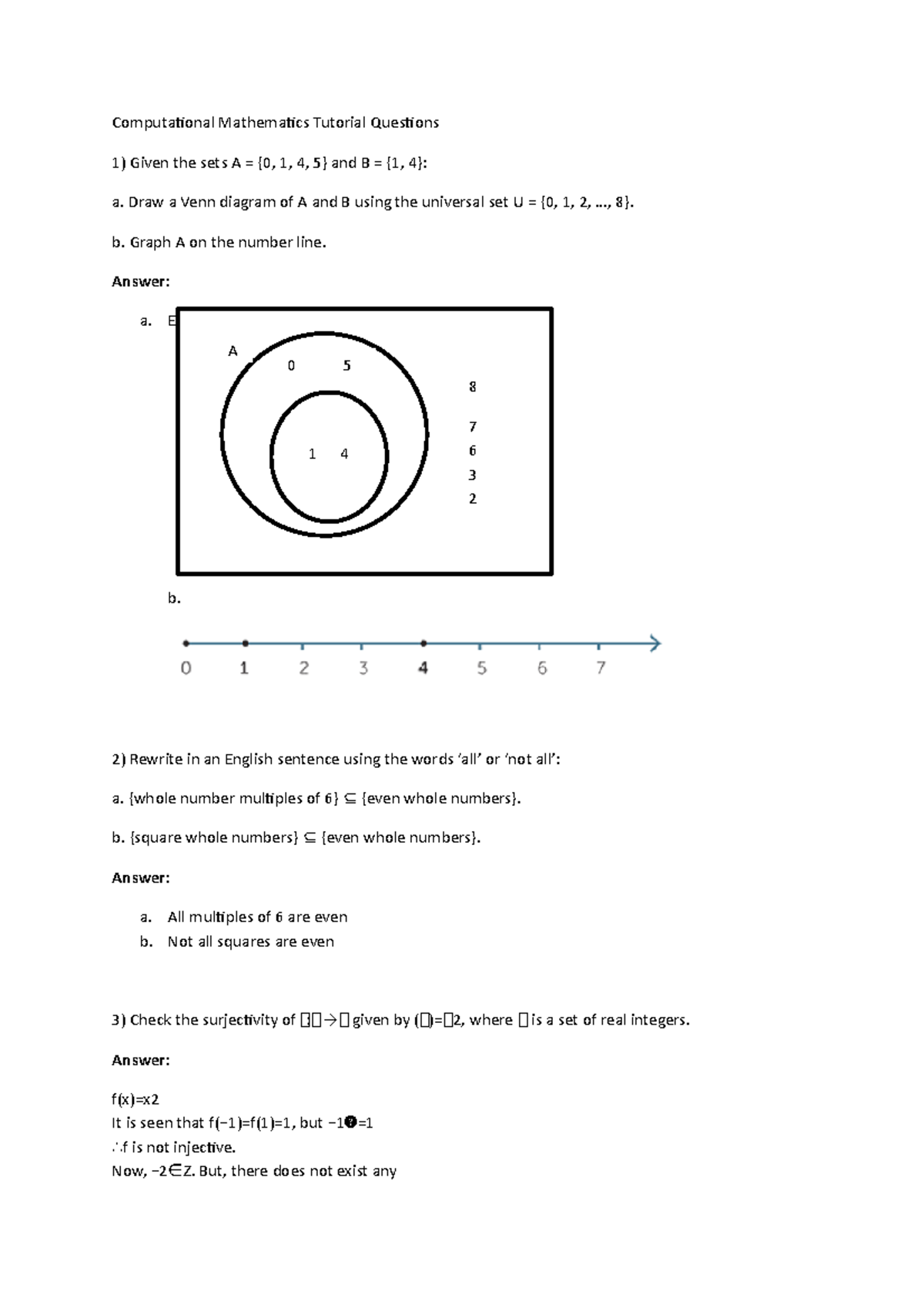 Tutorial answer asdhqwhdjqhw - Computational Mathematics Tutorial ...