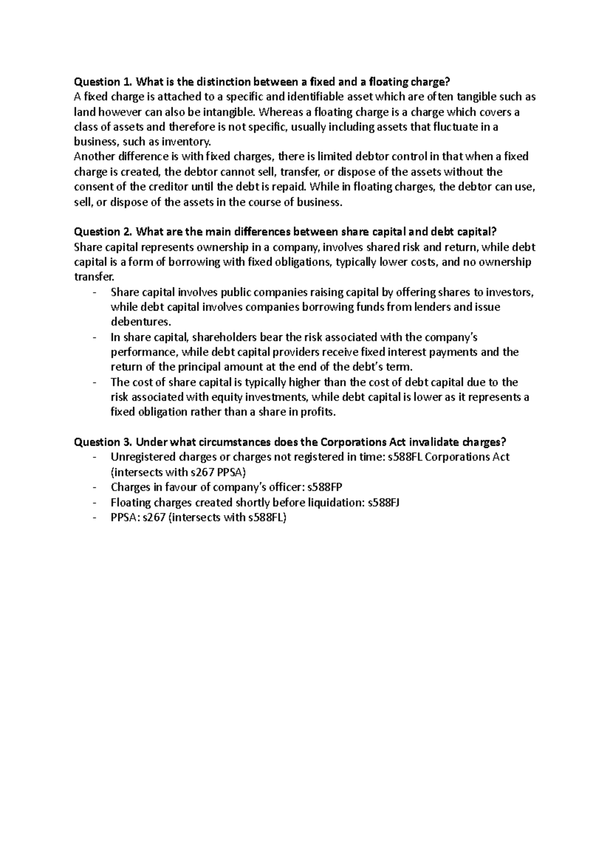 Week 6 tutorial questions - Question 1. What is the distinction between ...