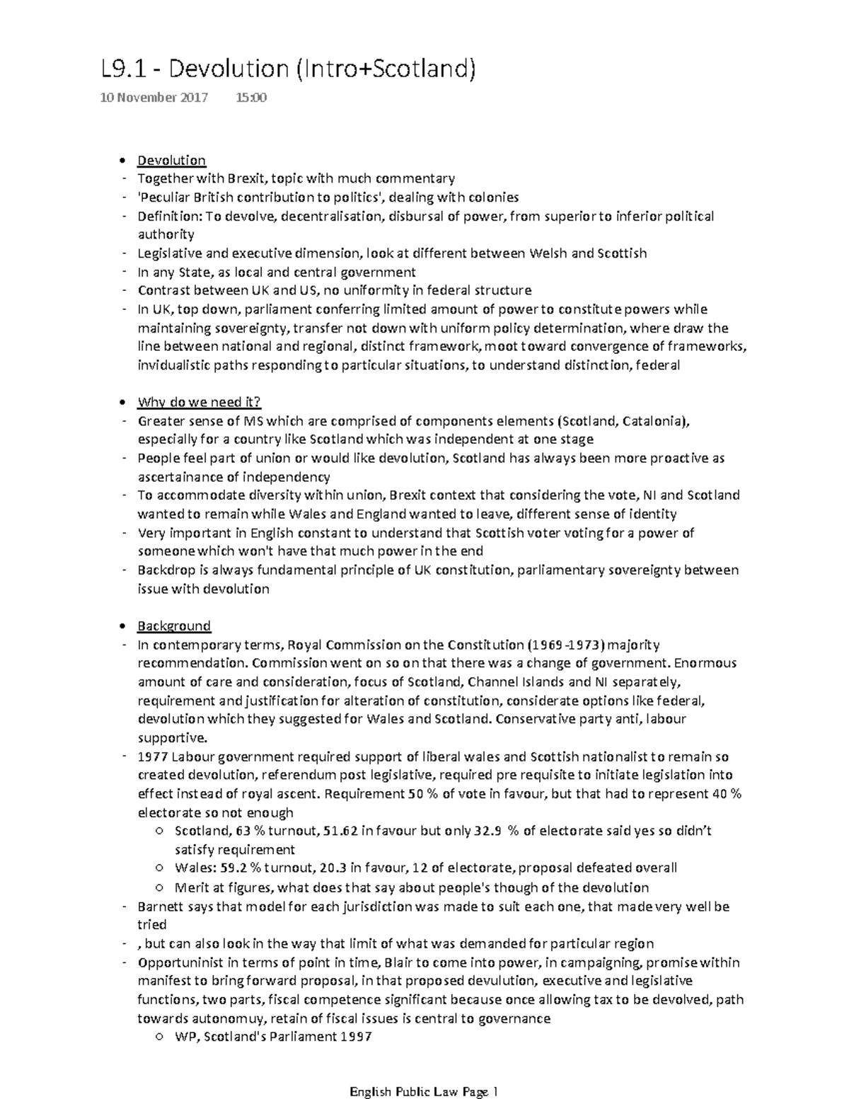 L9.1 - Devolution (Intro+Scotland) - L9 - Devolution (Intro+Scotland ...