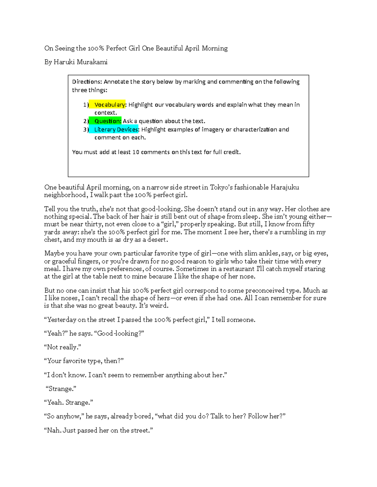 2._On_Seeing_the_100_Perfect_Girl_-_Haruki_Murakami.docx - On Seeing ...