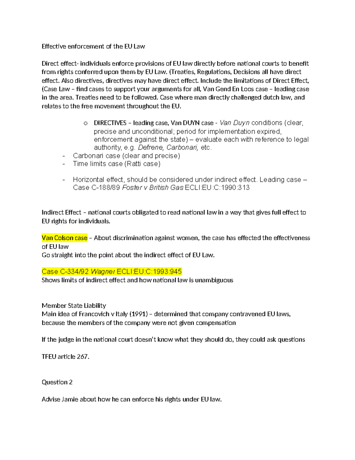 Effective enforcement of the EU Law Tutorial - Effective enforcement of ...