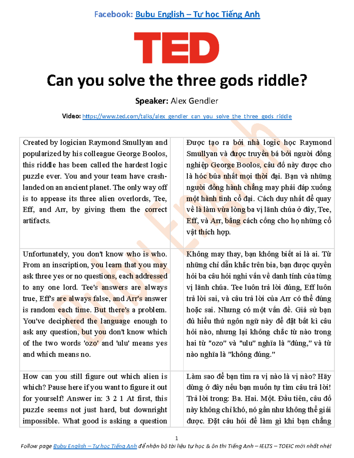 Can you solve the three gods riddle-1 - 1 Can you solve the three gods ...