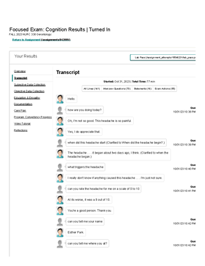Shadow Health Esther Park Cognition Care Plan Focused Exam Cognition 3961