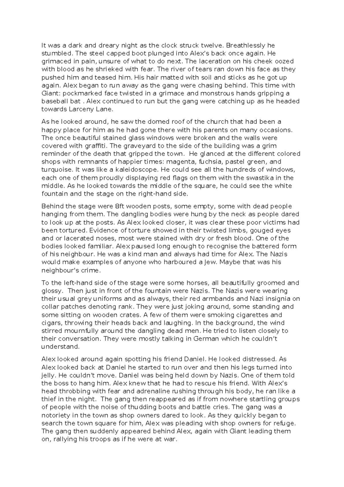 Narrative Task 1 - Writing Task - It was a dark and dreary night as the ...