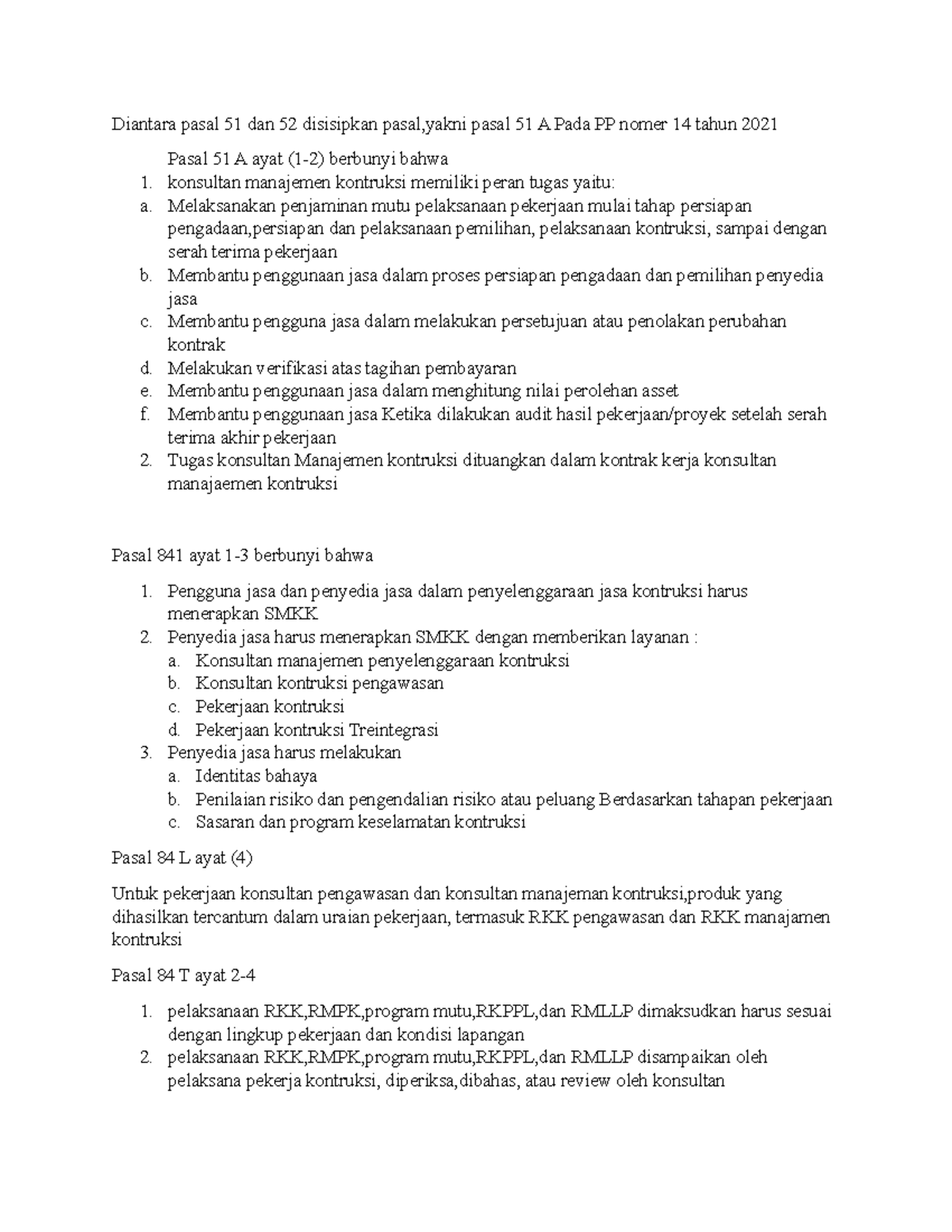 Jasa Penyedia dan Penyelenggara Konstruksi - Diantara pasal 51 dan 52 ...