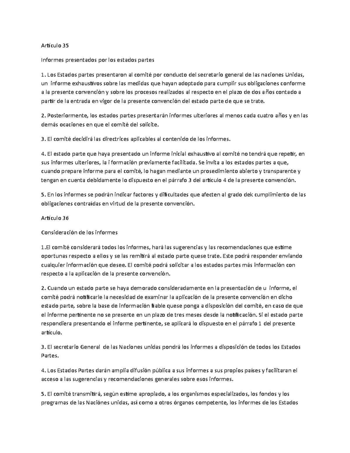 Art. 35 al 42 - Analisis de los artículos 35 al 42 convencion ddhh ...
