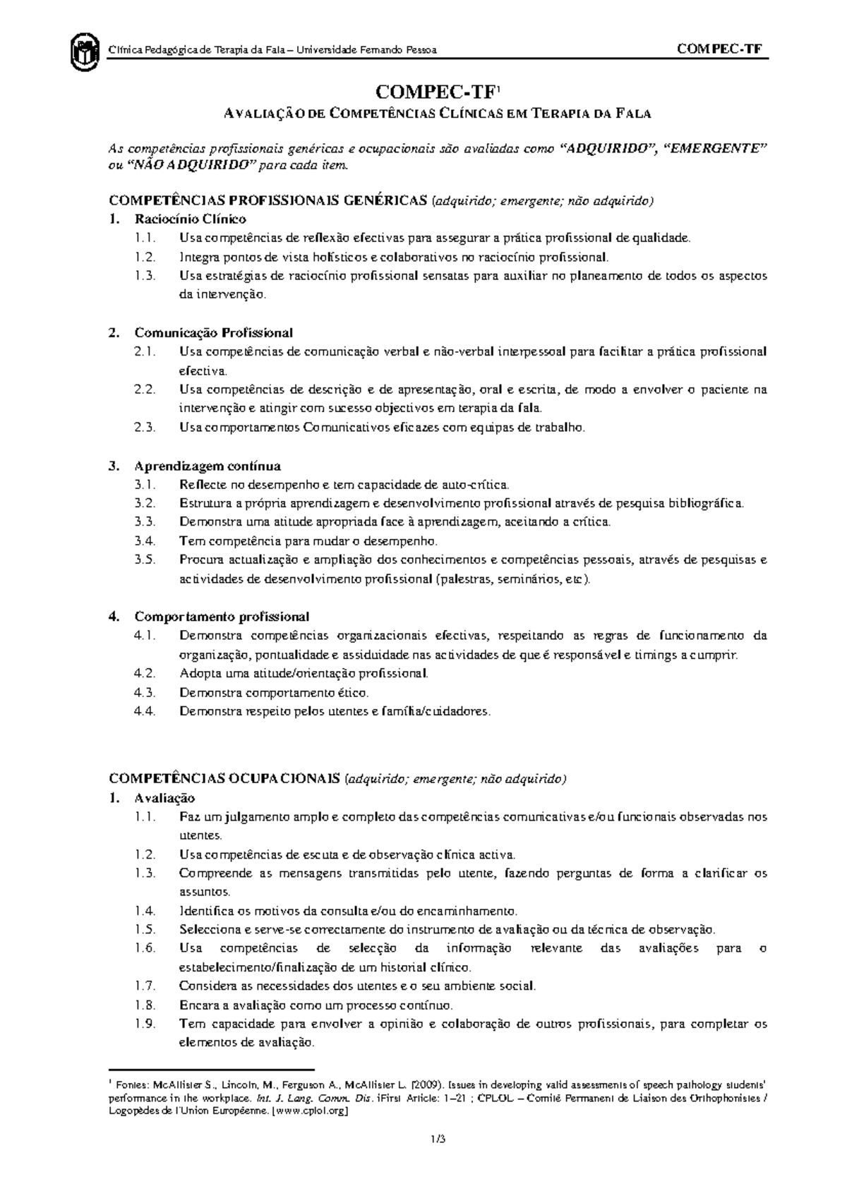 Compec-TF UFP 2010-11 - Compec-TF UFP - Clínica Pedagógica de Terapia ...