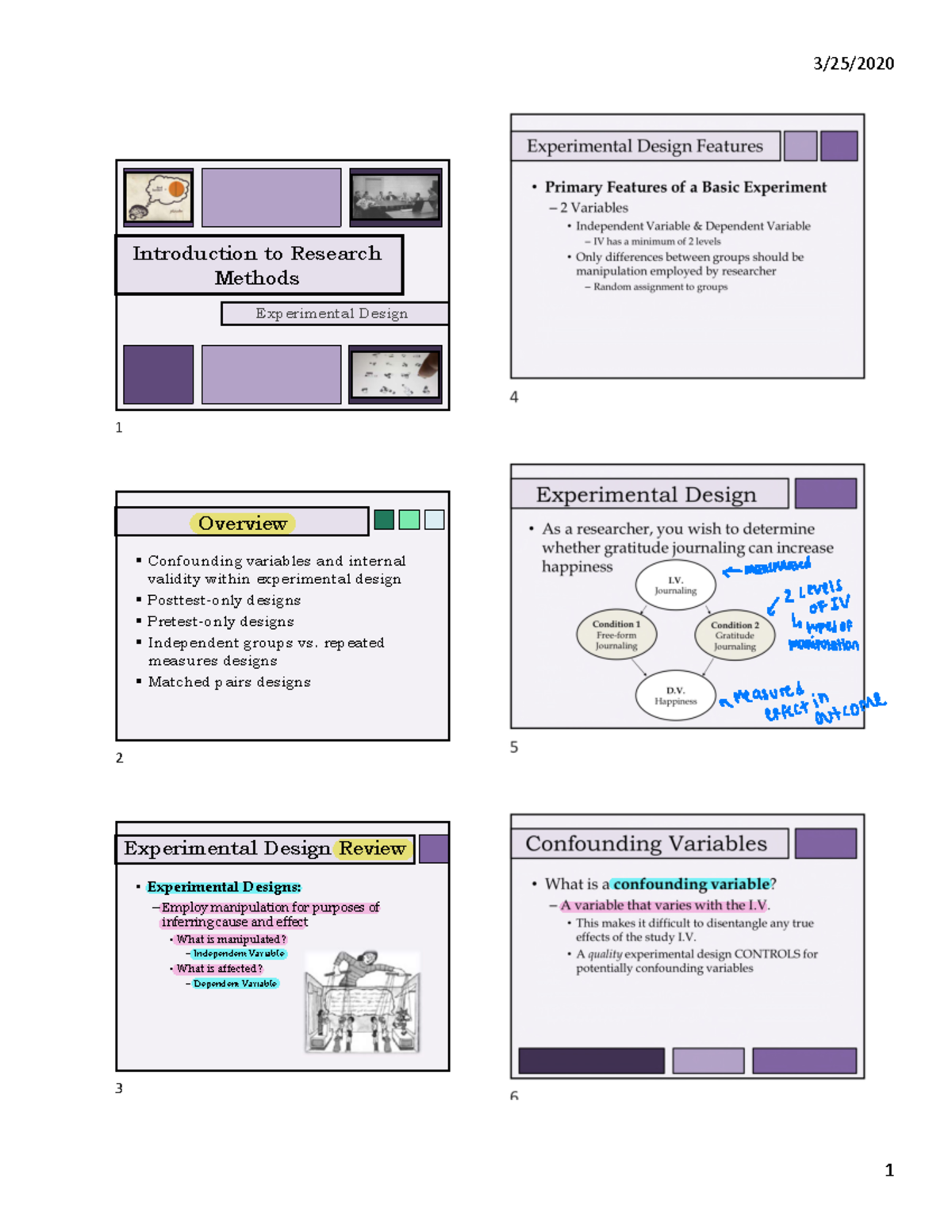 Ch8 Basic Experimental Design - ϯ/Ϯρ/ϮϬϮϬ ϭ Introduction to Research ...