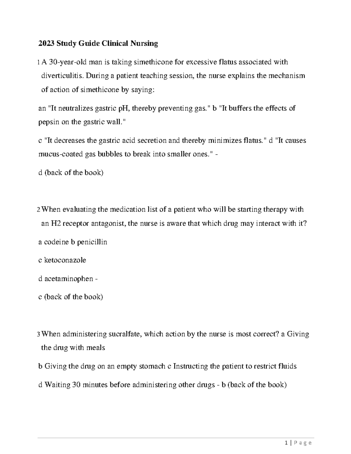 2023 Study Guide Clinical Nursing - 2023 Study Guide Clinical Nursing 1 ...