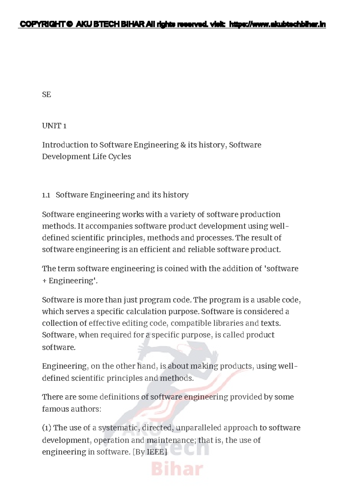 Unit 1 introduction 395 - SE UNIT 1 Introduction to Software Engineering & its history, Software ...