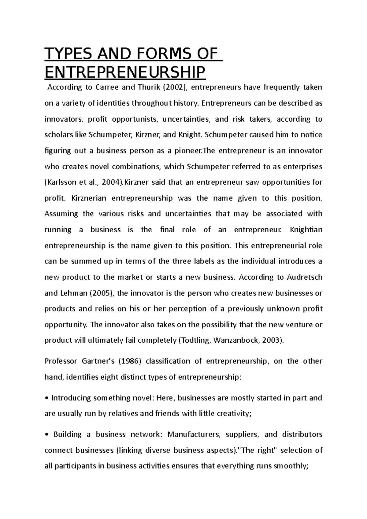 Types AND Forms OF Entrepreneurship TYPES AND FORMS OF types-and-forms-of-entrepreneurship-types-and-forms-of