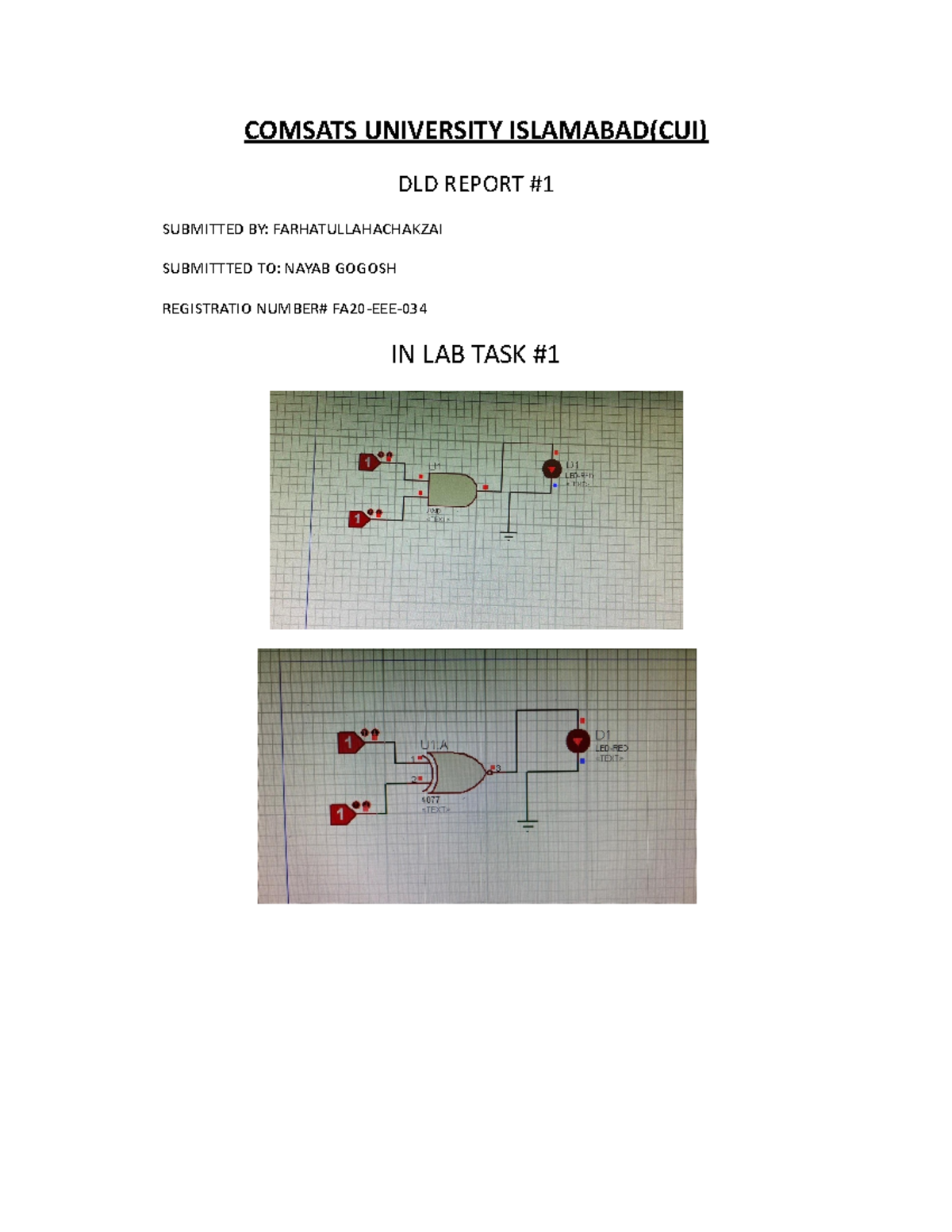 DLD LAB Report 1 (1) FarhatDLD LAB 5 lab 5 of lab work all work done ...