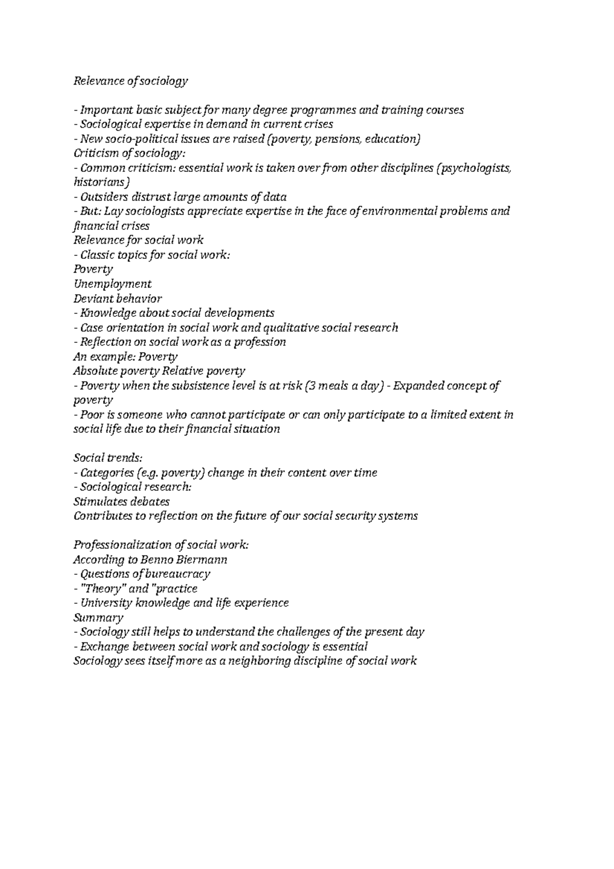 Relevance of sociology - Relevance of sociology Important basic subject ...