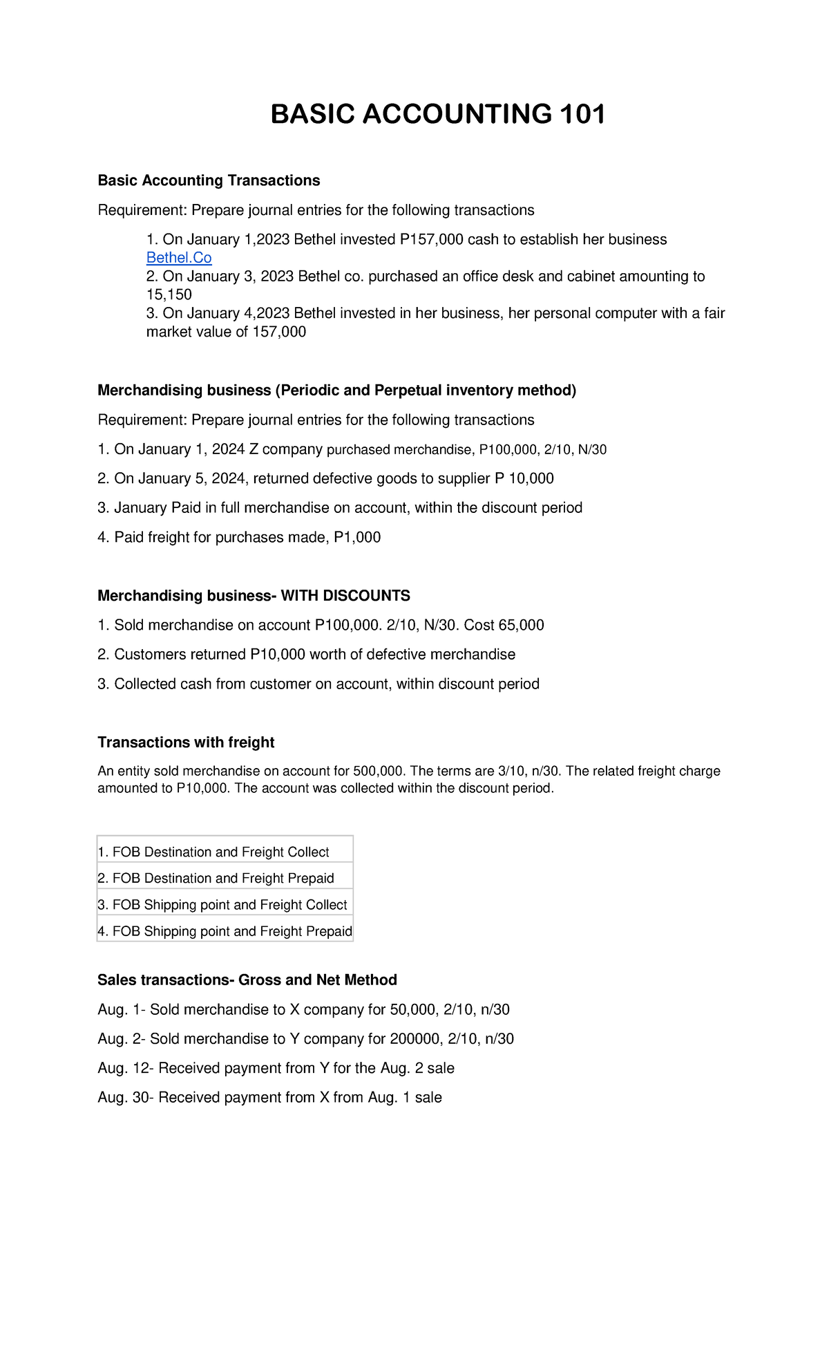 Basic- Accounting-101 - BASIC ACCOUNTING 101 Basic Accounting ...