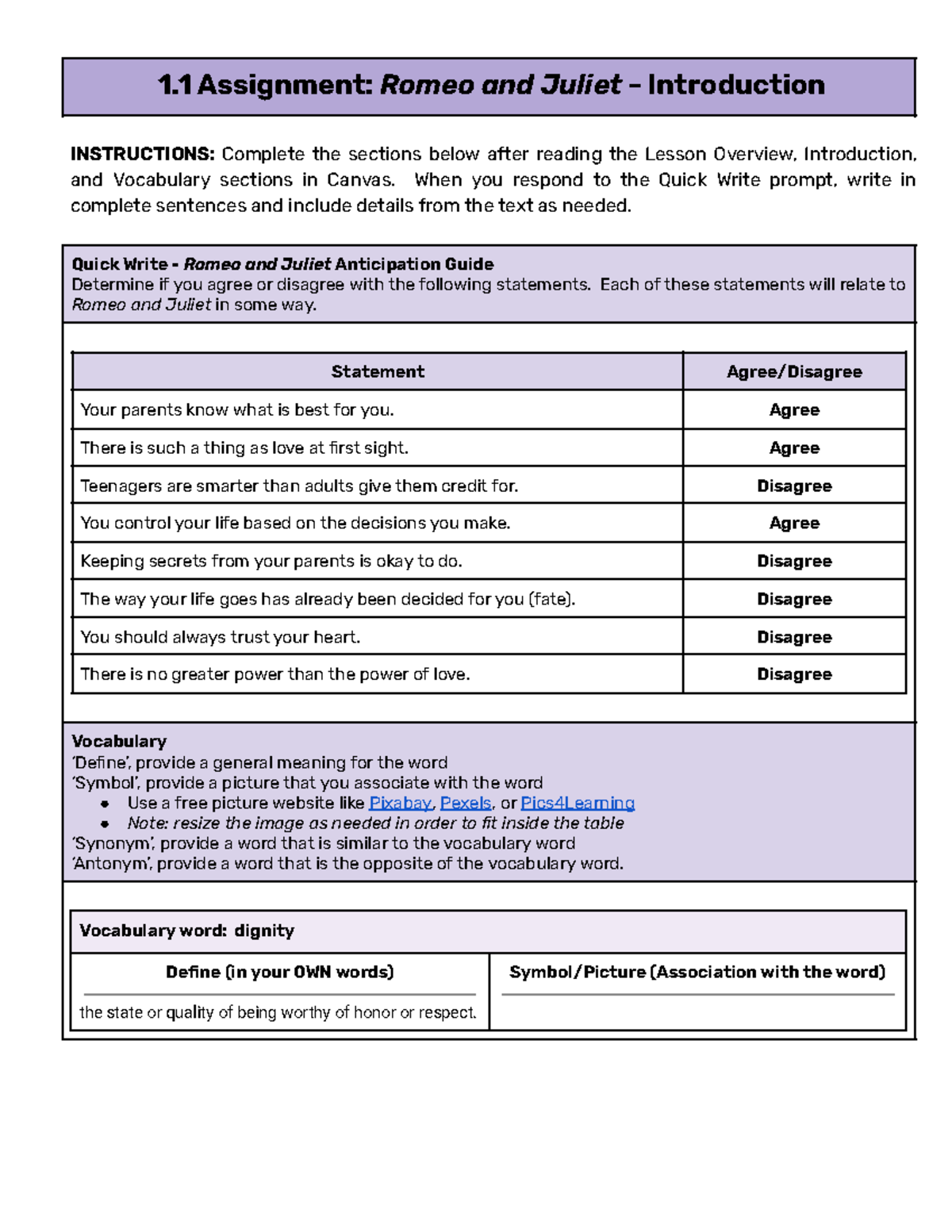 E9 - S2 - Romeo and Juliet - M1 - L1.1 - Assignment Introduction - 1 ...