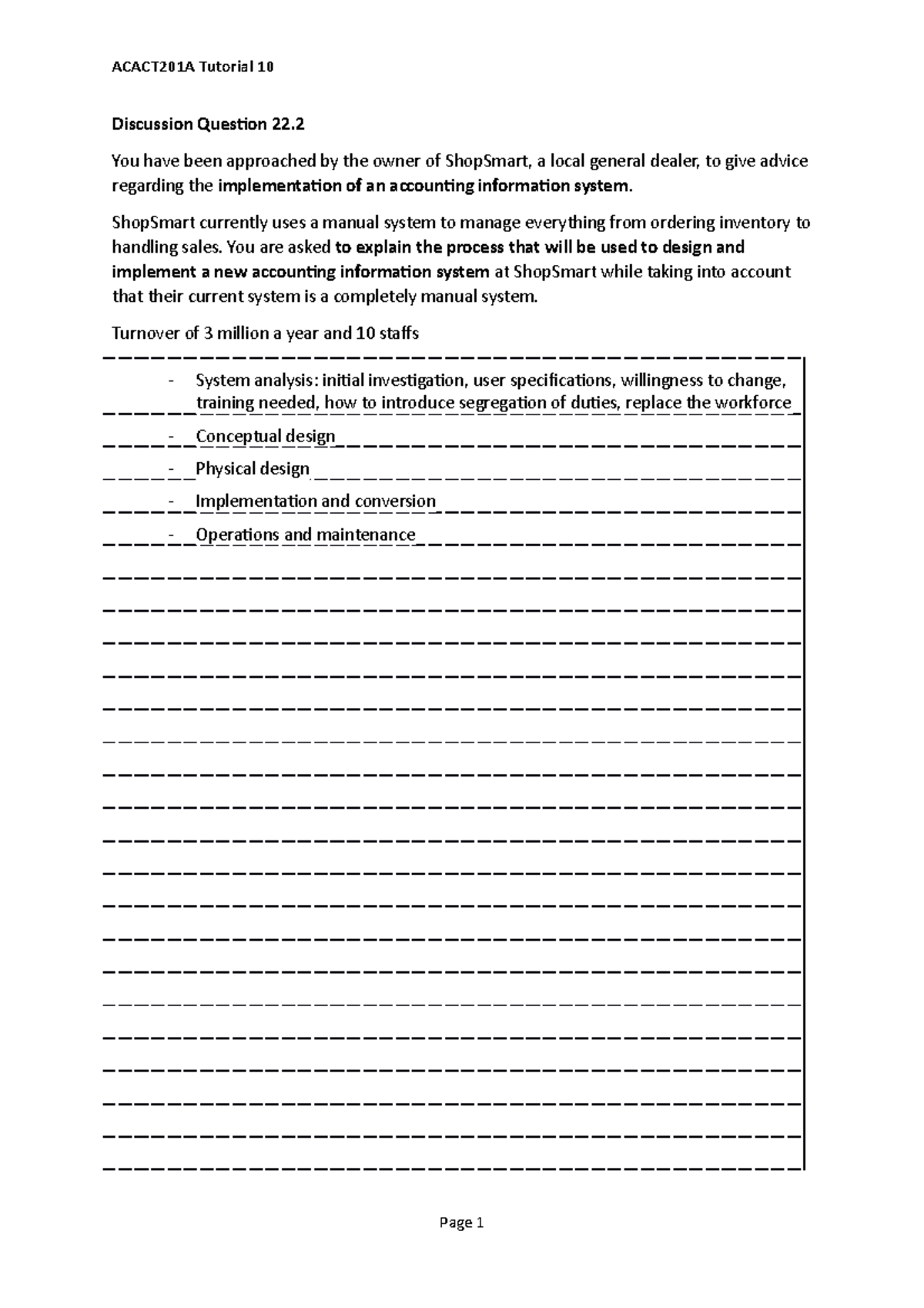 Ais Tutorial 10 Lecture Notes 3 Acact201a Tutorial 10 Discussion