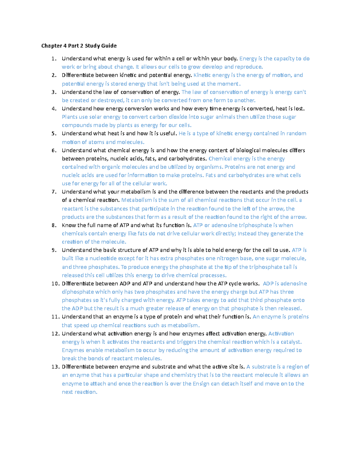 Chapter 4 Part 2 Study Guide - Chapter 4 Part 2 Study Guide Understand ...